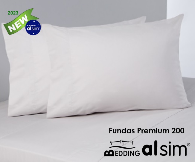 BEDDING ALSIM 2 Fundas hoteleras PREMIUM 200 tela blanca polycotton con ...